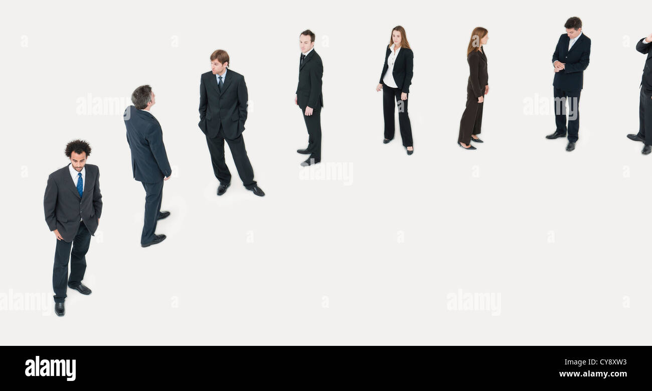 Business people waiting in line Stock Photo - Alamy