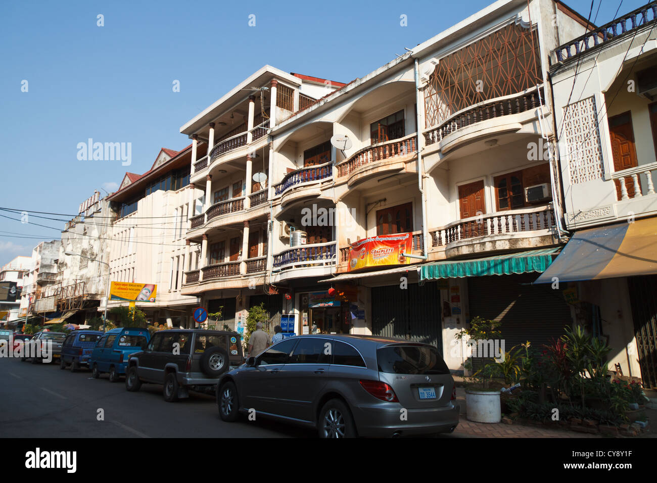 Typical Architecture in Vientiane, Laos Stock Photo - Alamy