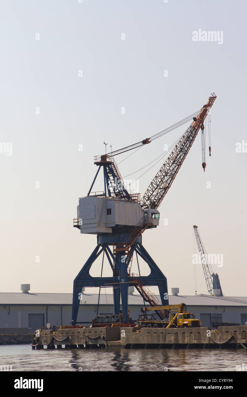 Crane at a commercial pier Baltimore, Maryland, USA Stock Photo - Alamy