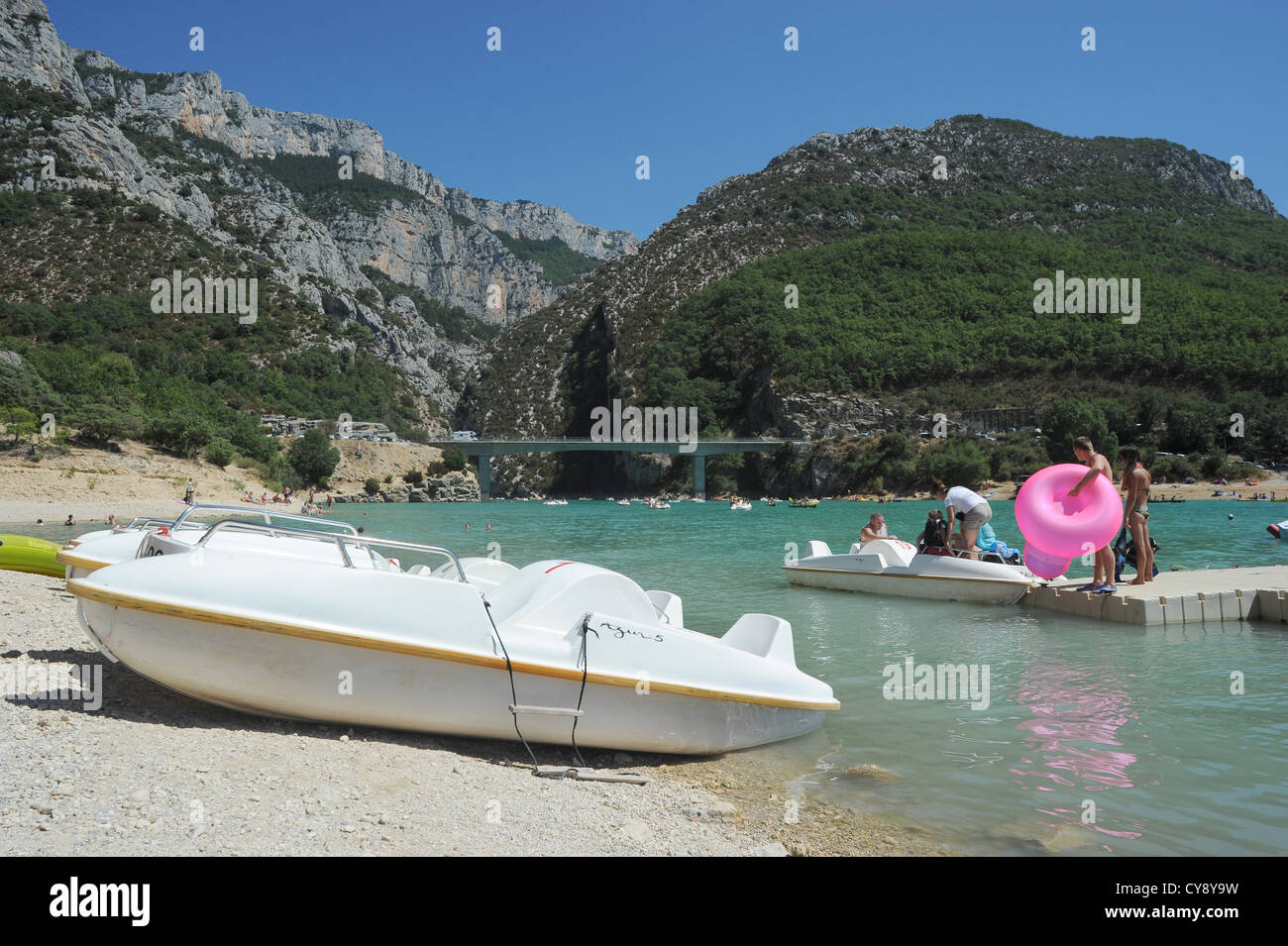 The lac de Sainte-Croix, a man-made reservoir linked to the gorges du ...