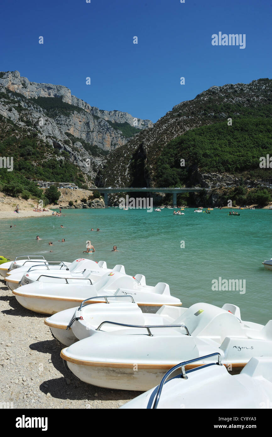 The lac de Sainte-Croix, a man-made reservoir linked to the gorges du ...