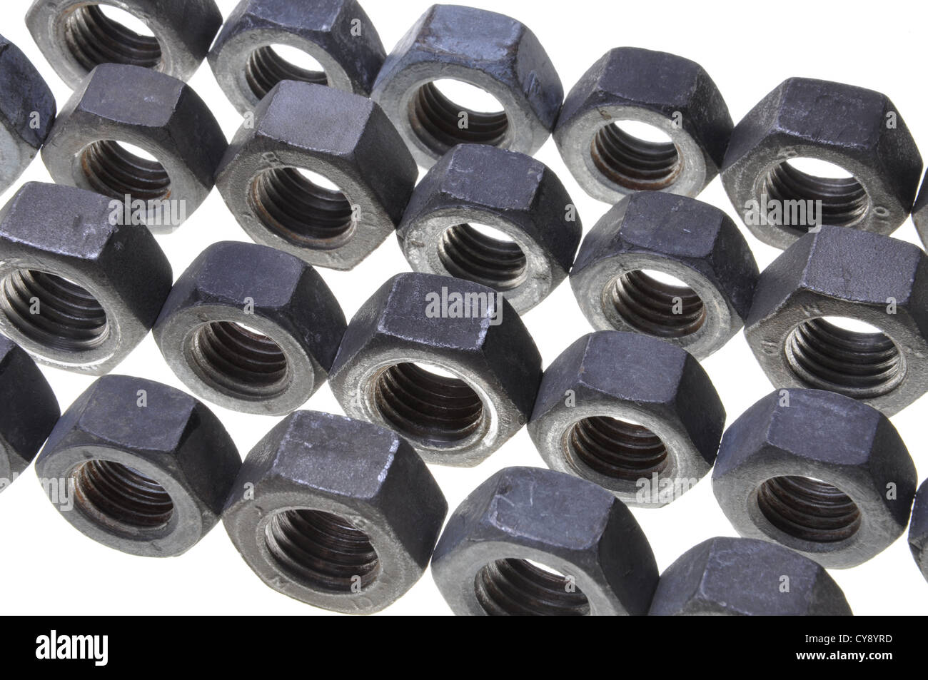 Chrome nuts symbol of hard work Stock Photo - Alamy