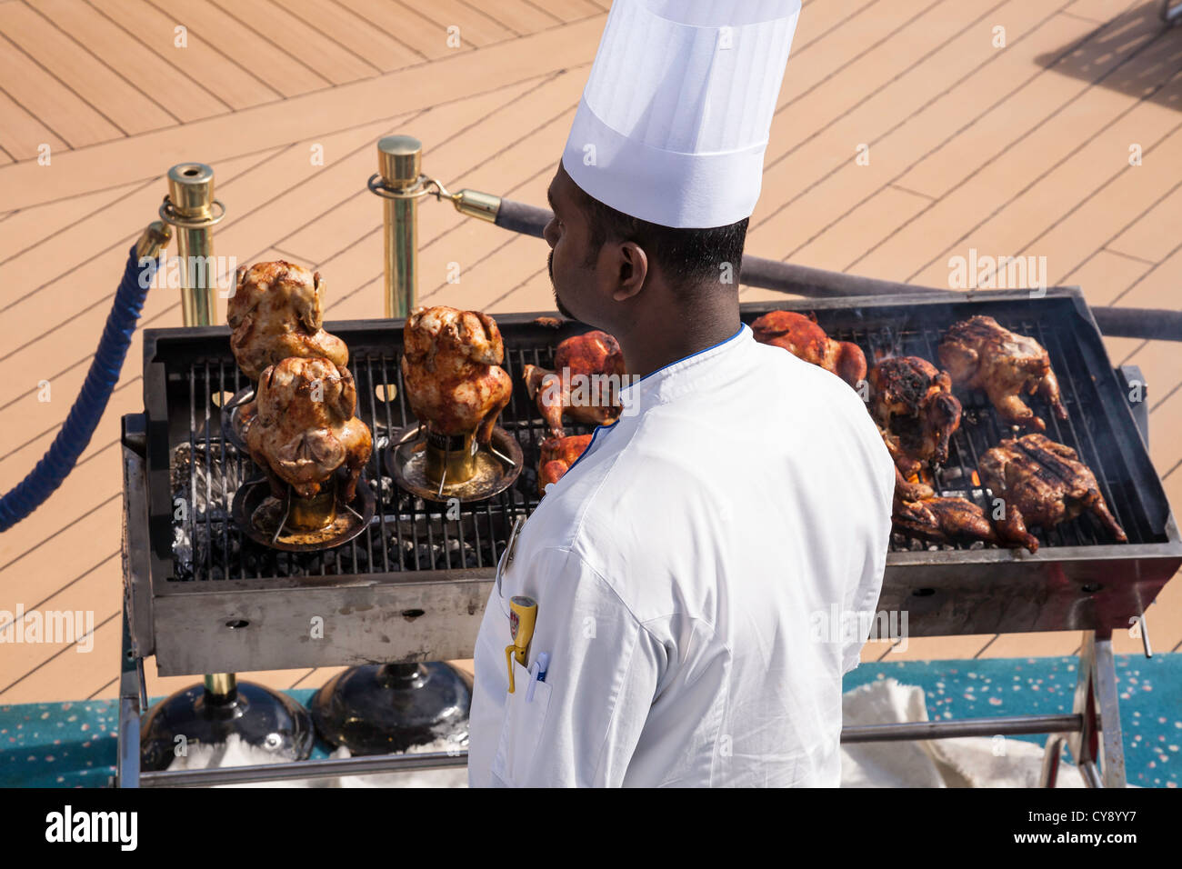 Chef and Grill Aboard Cruise Ship Stock Photo - Alamy