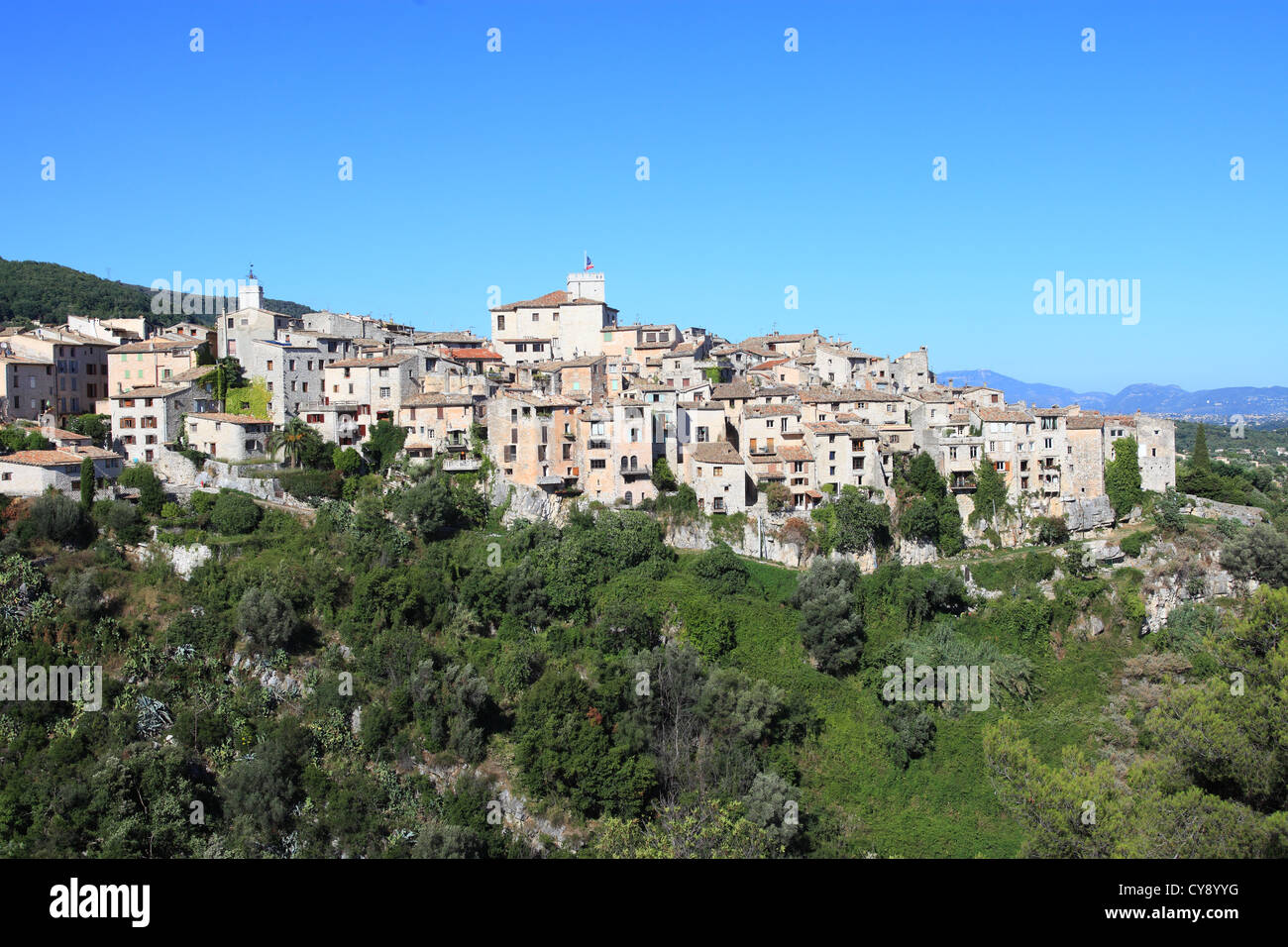 The medieval coastal perched village of Tourrettes sur Loup Stock Photo ...