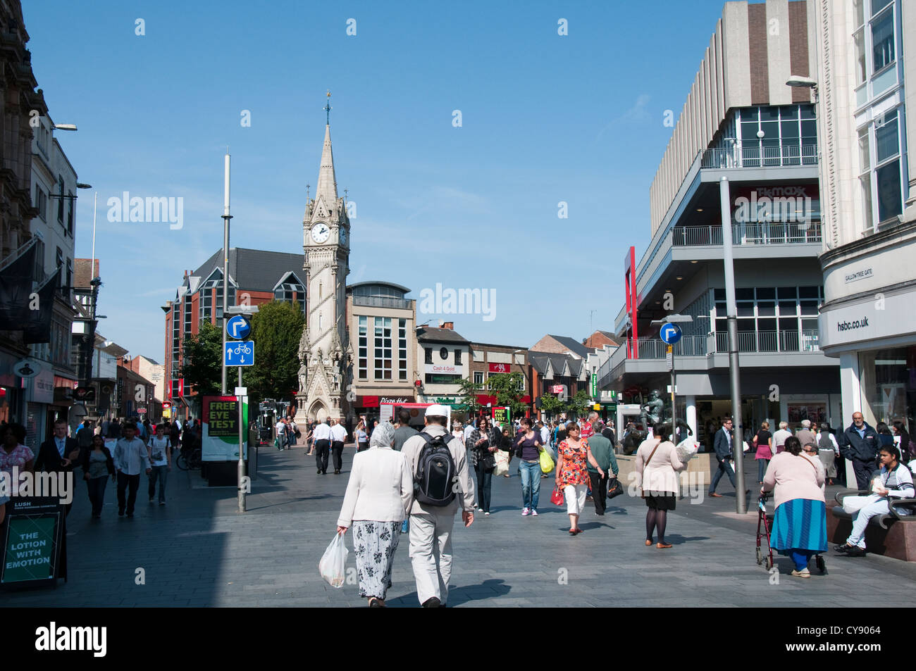 The Haymarket Memorial Clocktower in Leicester City Centre, England UK ...