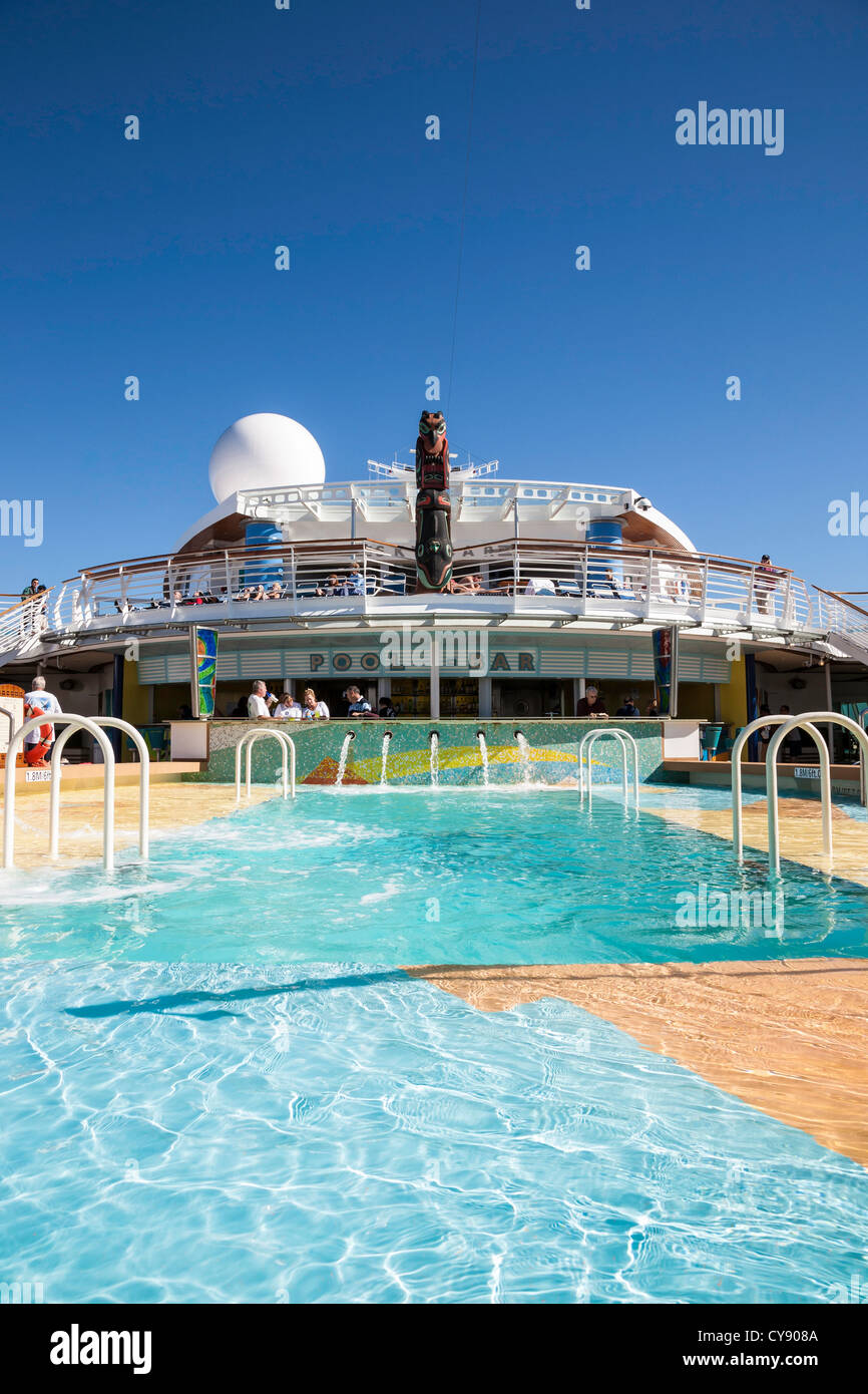 Activity Aboard Cruise Ship Around Pool Stock Photo - Alamy