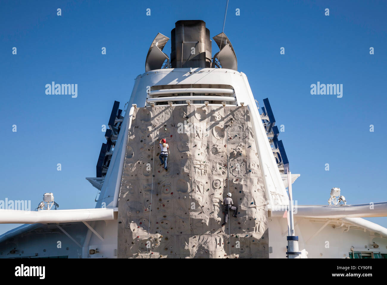 Rock Climbing Wall Aboard Cruise Ship Stock Photo - Alamy