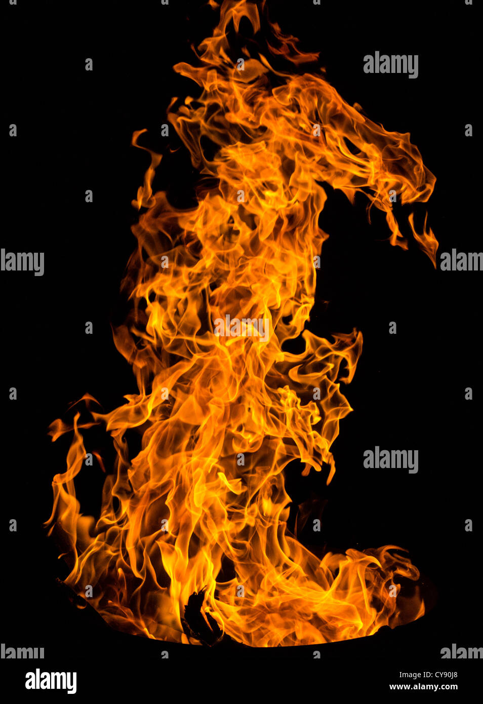 Flames rising from a fire Stock Photo - Alamy