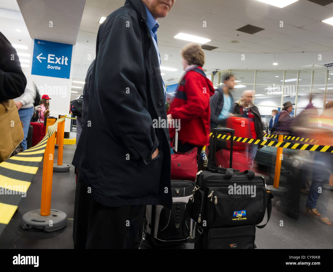Transportation crowded luggage standing suitcase hi-res stock ...