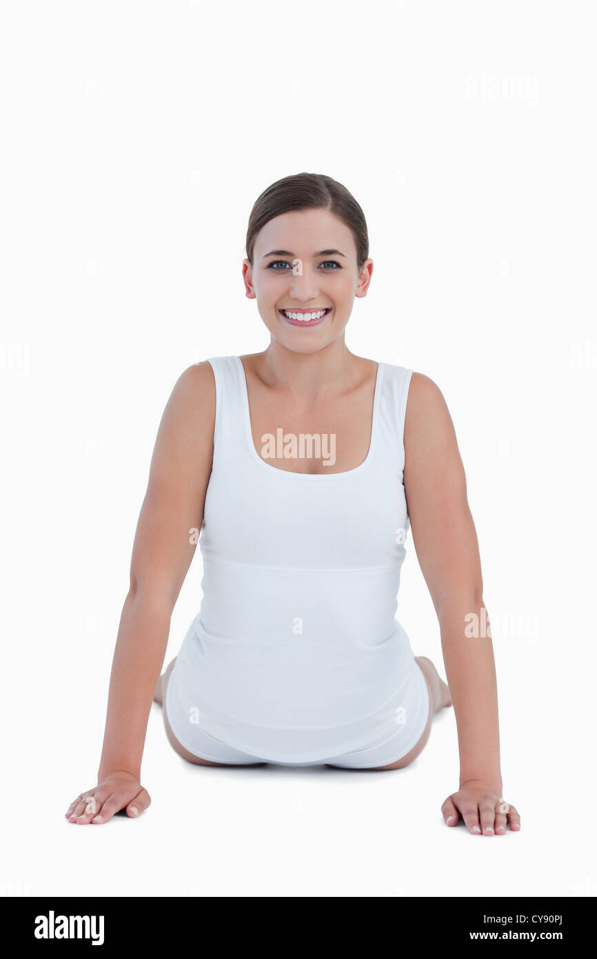 Doing stretching exercises Cut Out Stock Images & Pictures - Alamy