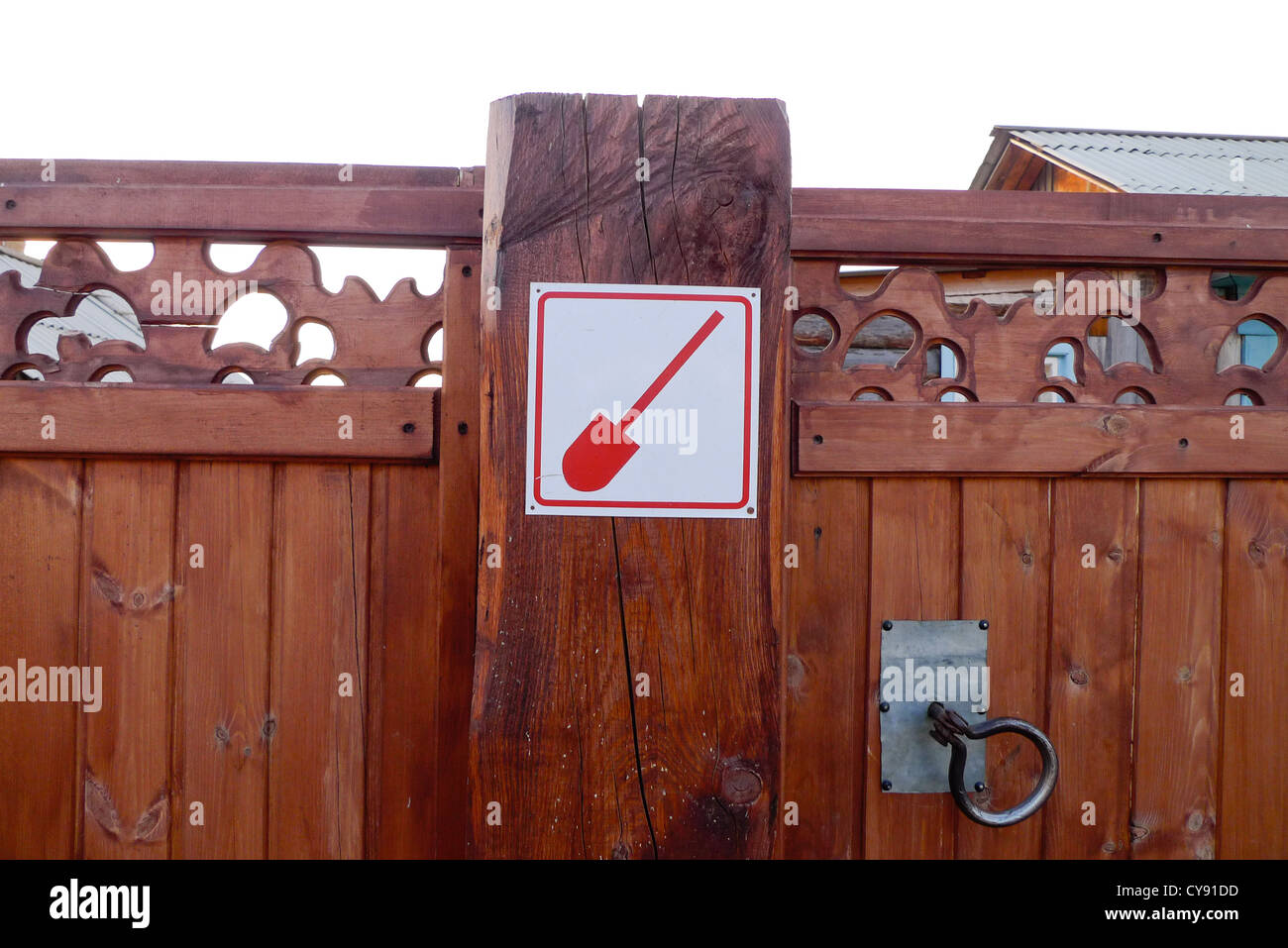 Signs on houses in Bolshoe Goloustnoe, Russia Stock Photo - Alamy