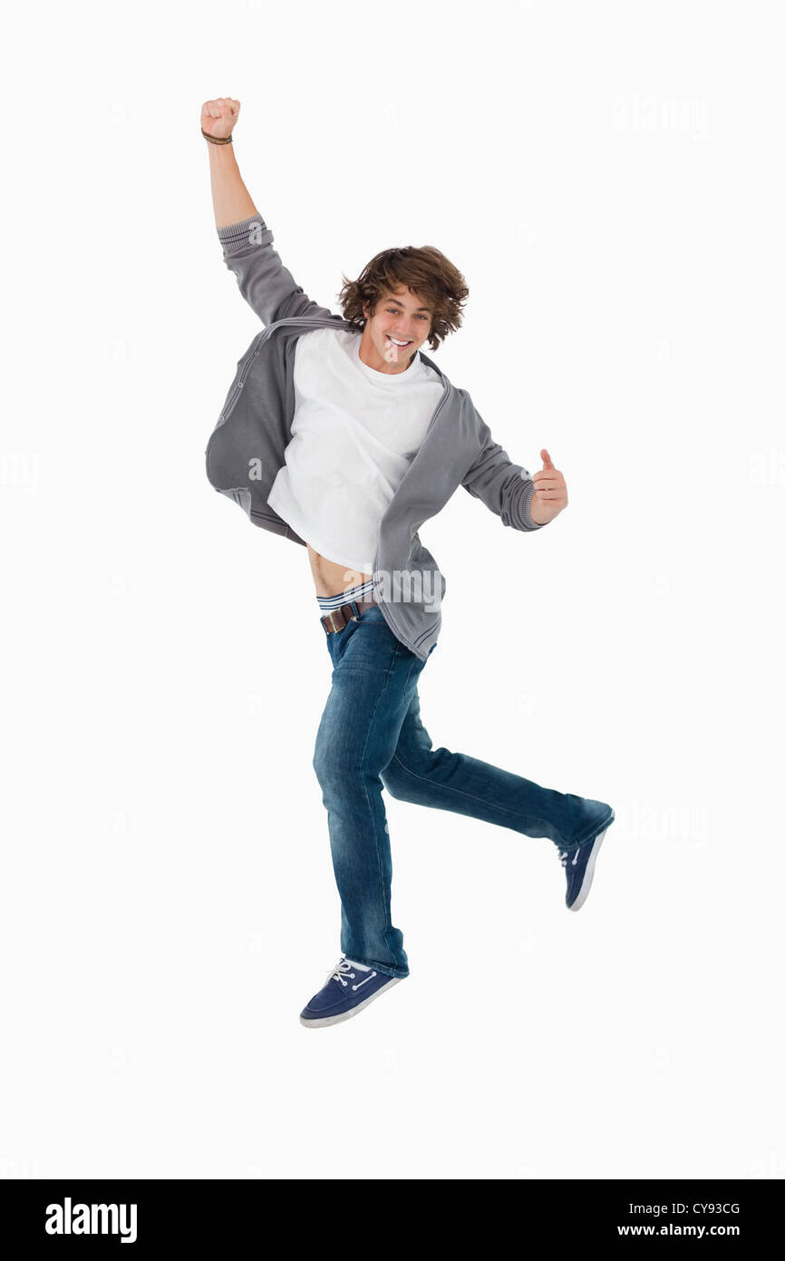 Male student dancing Stock Photo - Alamy