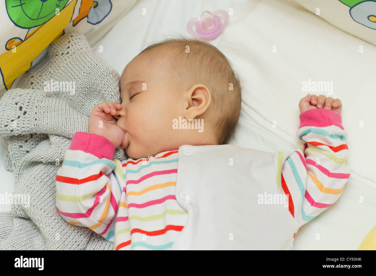 Portrait of cute baby girl sleeping Stock Photo - Alamy