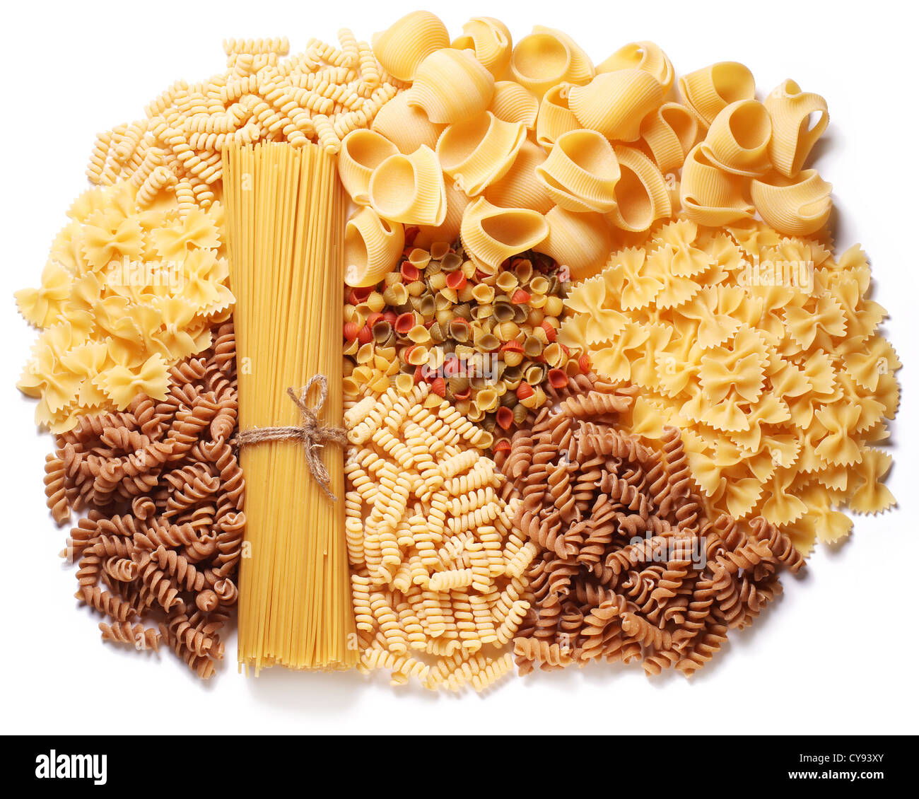 Variations of italian macaroni isolated on white background Stock Photo ...