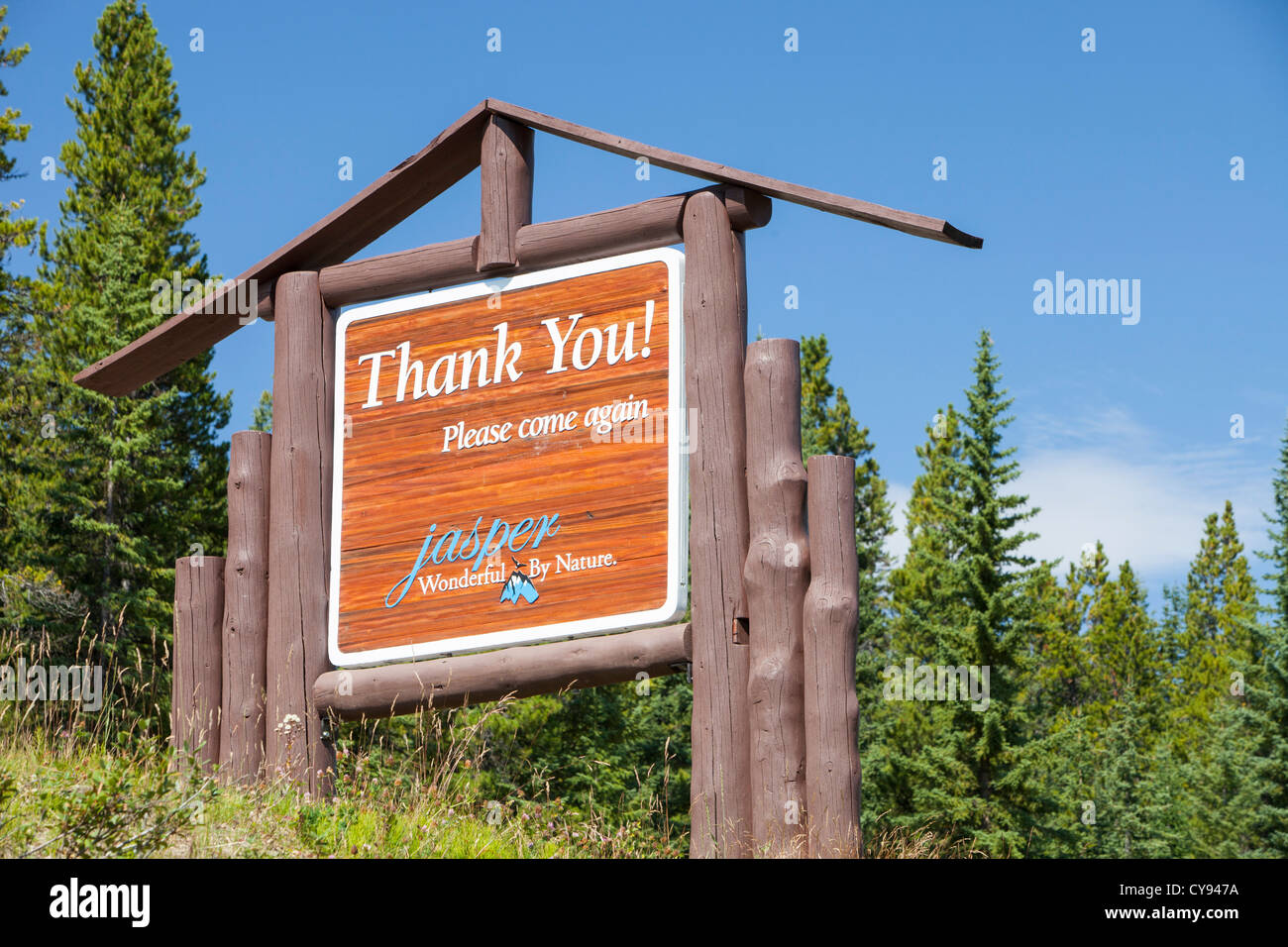 Welcome sign national park alberta hi-res stock photography and images ...