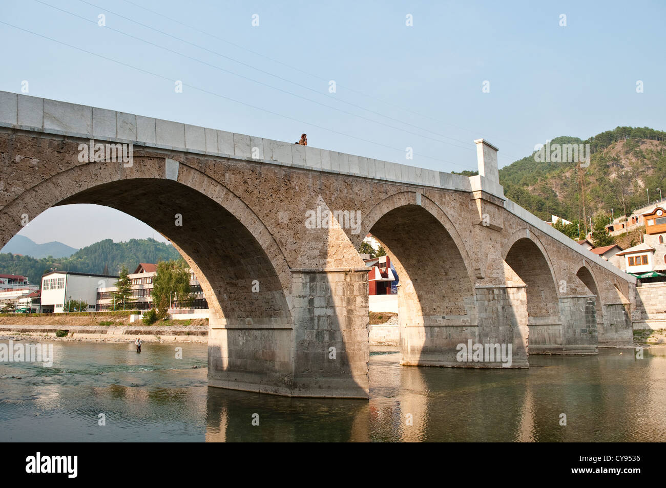 Ottoman bridge over River Neretva in the town of Konjic, Bosnia and ...