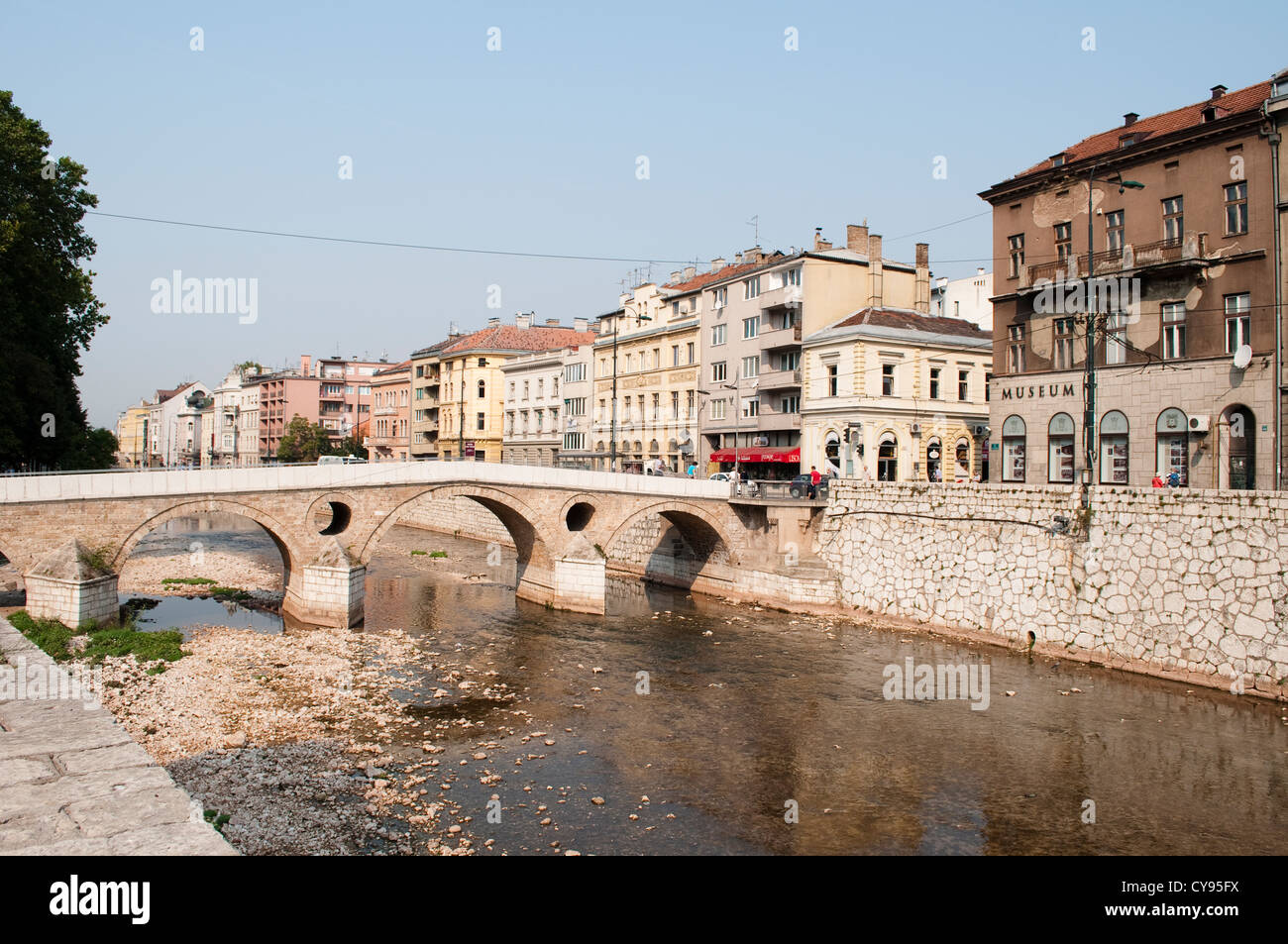 Latin Bridge - Ottoman bridge over the River Miljacka, Sarajevo, Bosnia ...