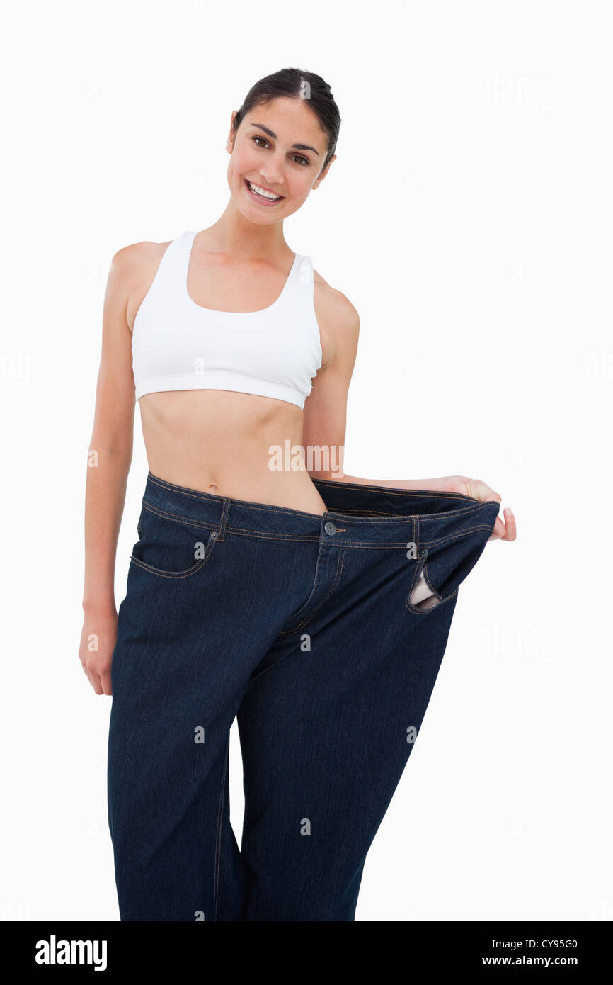 Brunette lost a lot of weight Stock Photo - Alamy