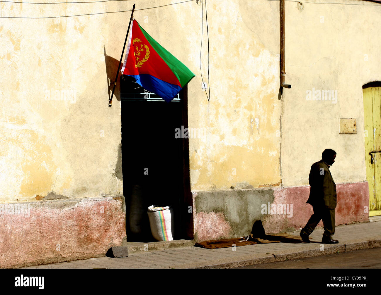 Flag In Asmara, Eritrea Stock Photo - Alamy