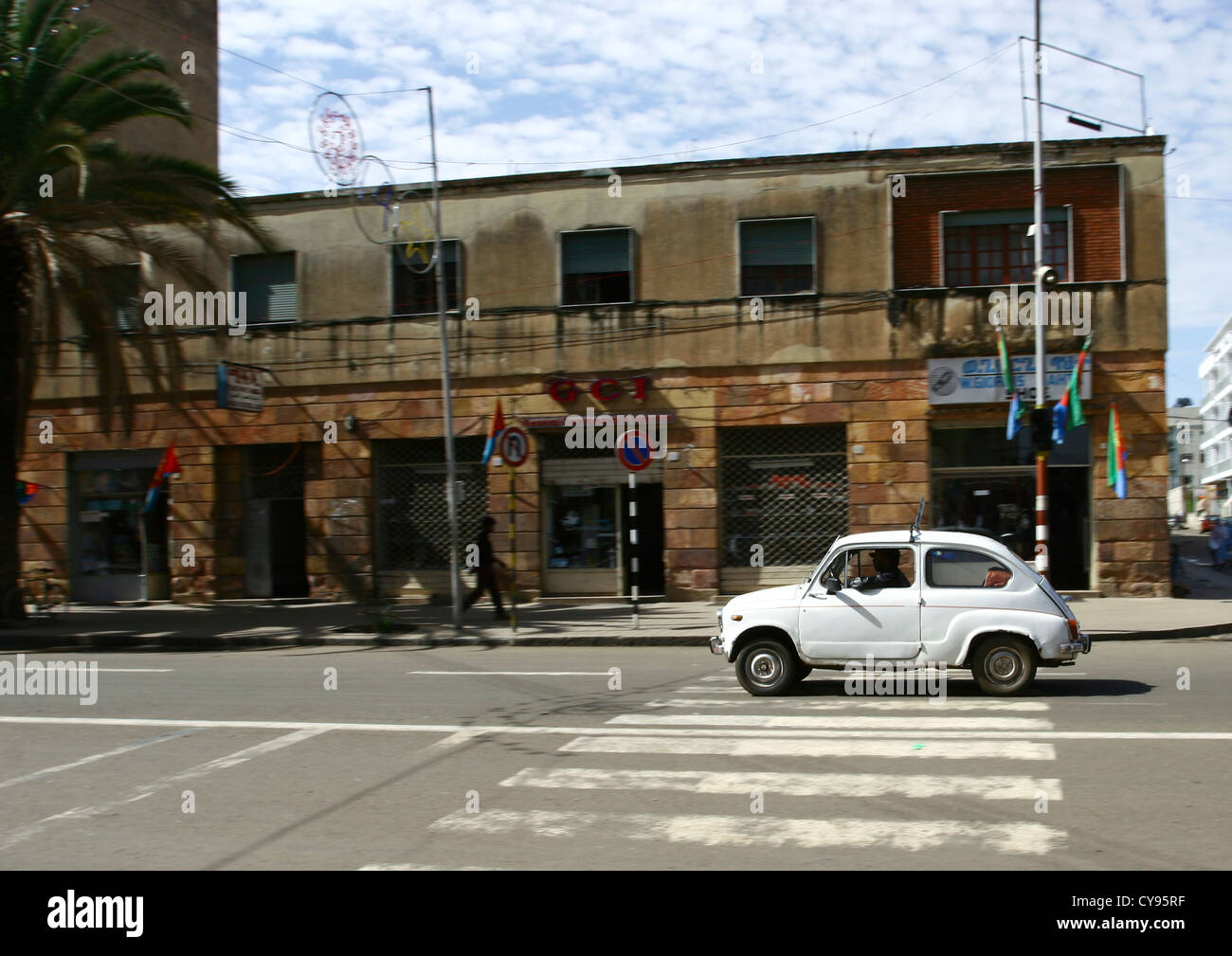 Fiat Car On Harnet Avenue, Asmara, Eritrea Stock Photo - Alamy