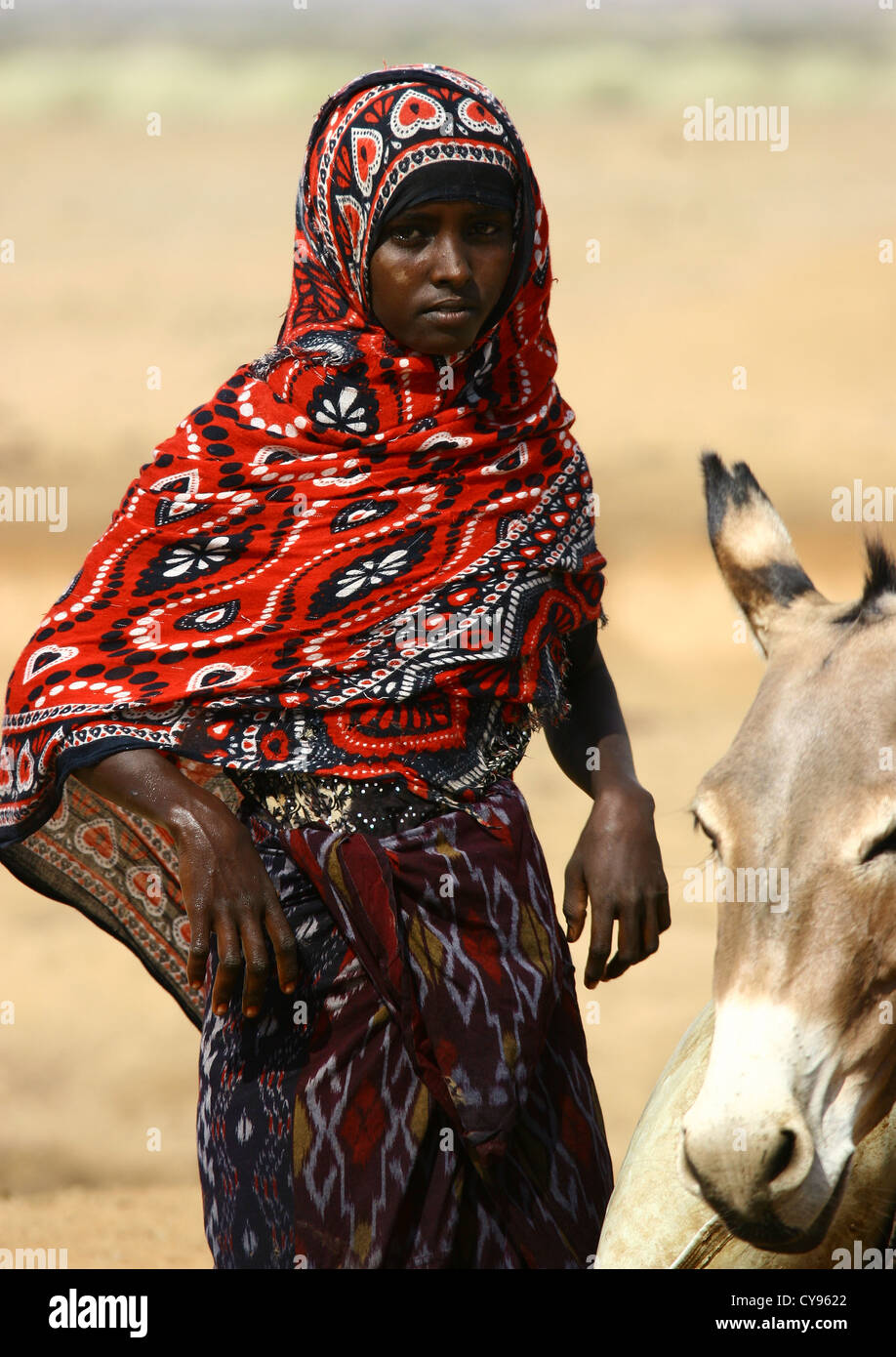 Afar Tribe Girl In Danakil Desert, Eritrea Stock Photo - Alamy