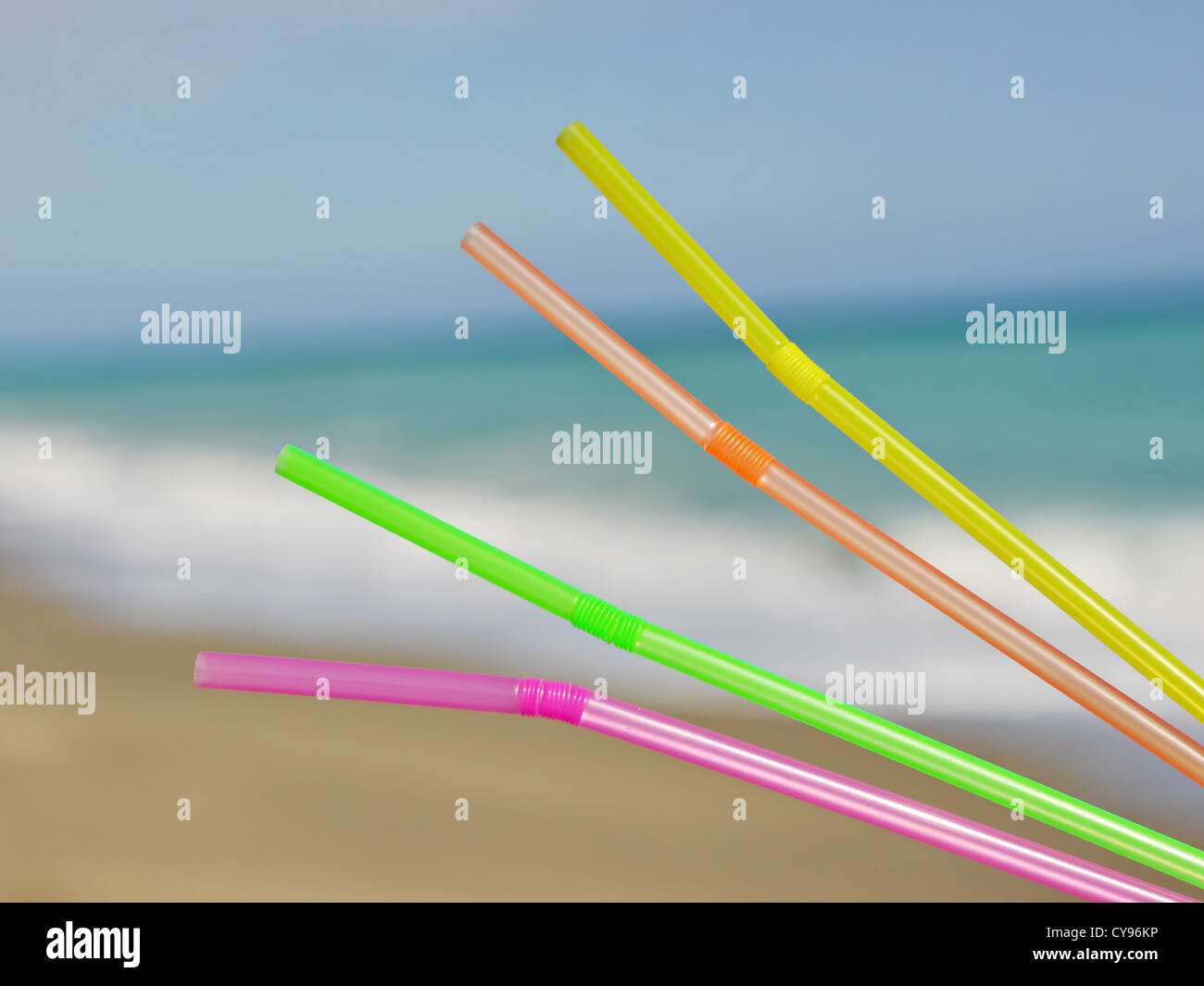 drinking straws beach drink outside at ocean Stock Photo - Alamy