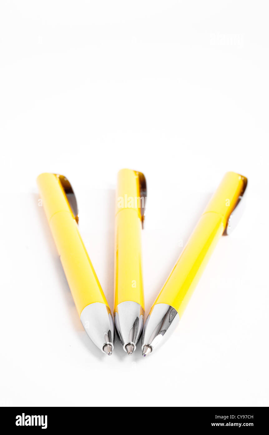 Pen and paper top view Cut Out Stock Images & Pictures - Alamy