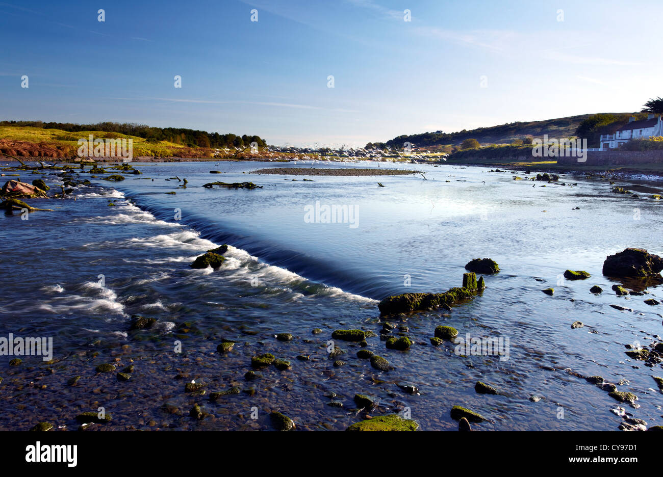 River Ogmore estuary and flood plain, Ogmore, Bridgend Stock Photo - Alamy