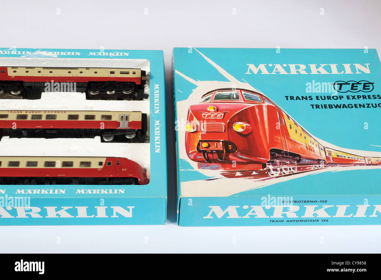 Marklin Trans Europe Express train set Stock Photo - Alamy