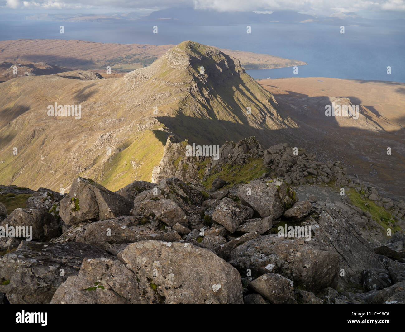 Hallival on the Cuillin Ridge of Rum from Askival Stock Photo - Alamy