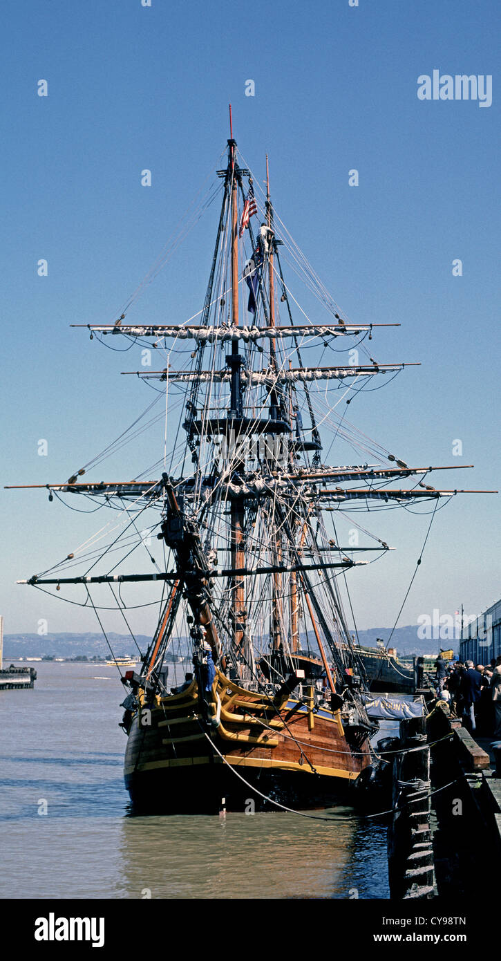 replica of the sailing ship H.M.S Bounty visits San Francisco ...