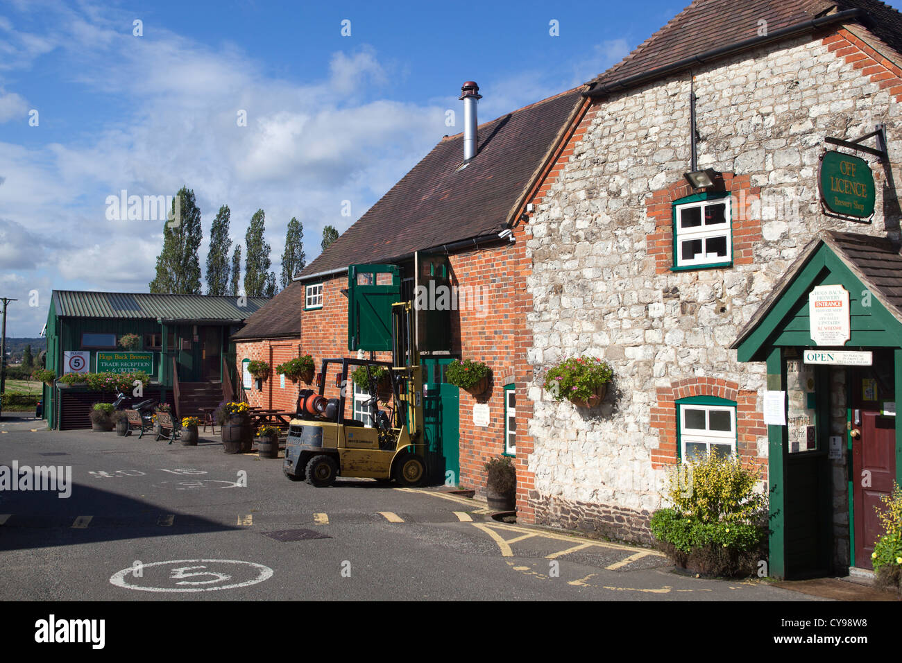 Hogs Back Brewery in Tongham Surrey England Stock Photo - Alamy