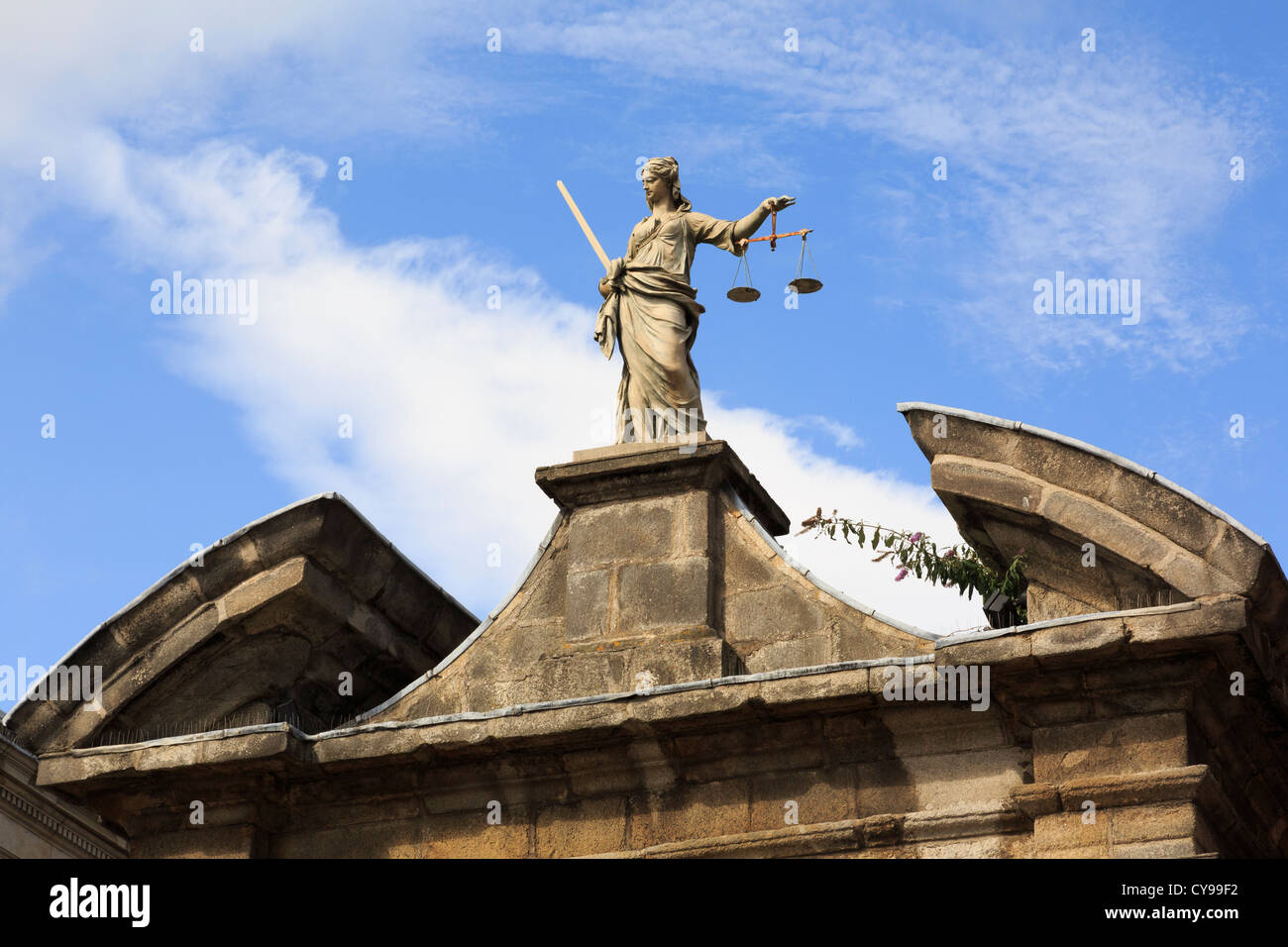 Dublin, Republic of Ireland, Eire. Statue of Lady Justice holding ...