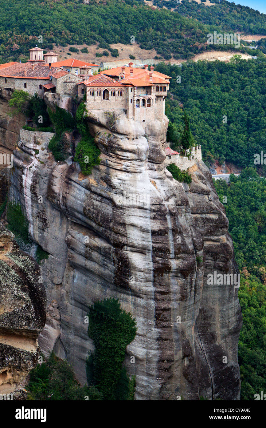 Hanging monasteries area at Meteora of Kalampaka in Greece Stock Photo ...