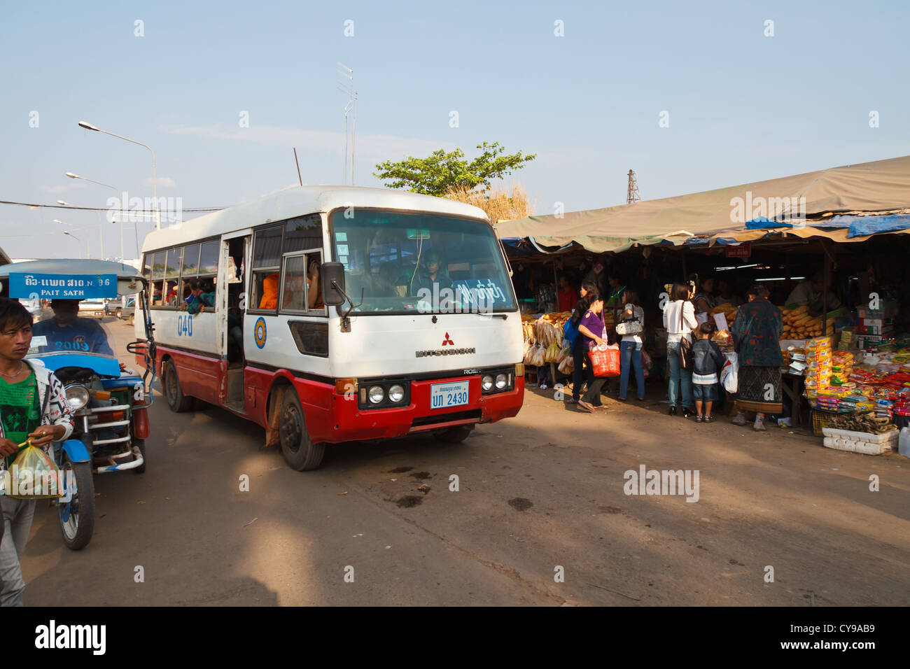 Scenery at the Central Bus Terminal in Vientiane, Laos Stock Photo - Alamy