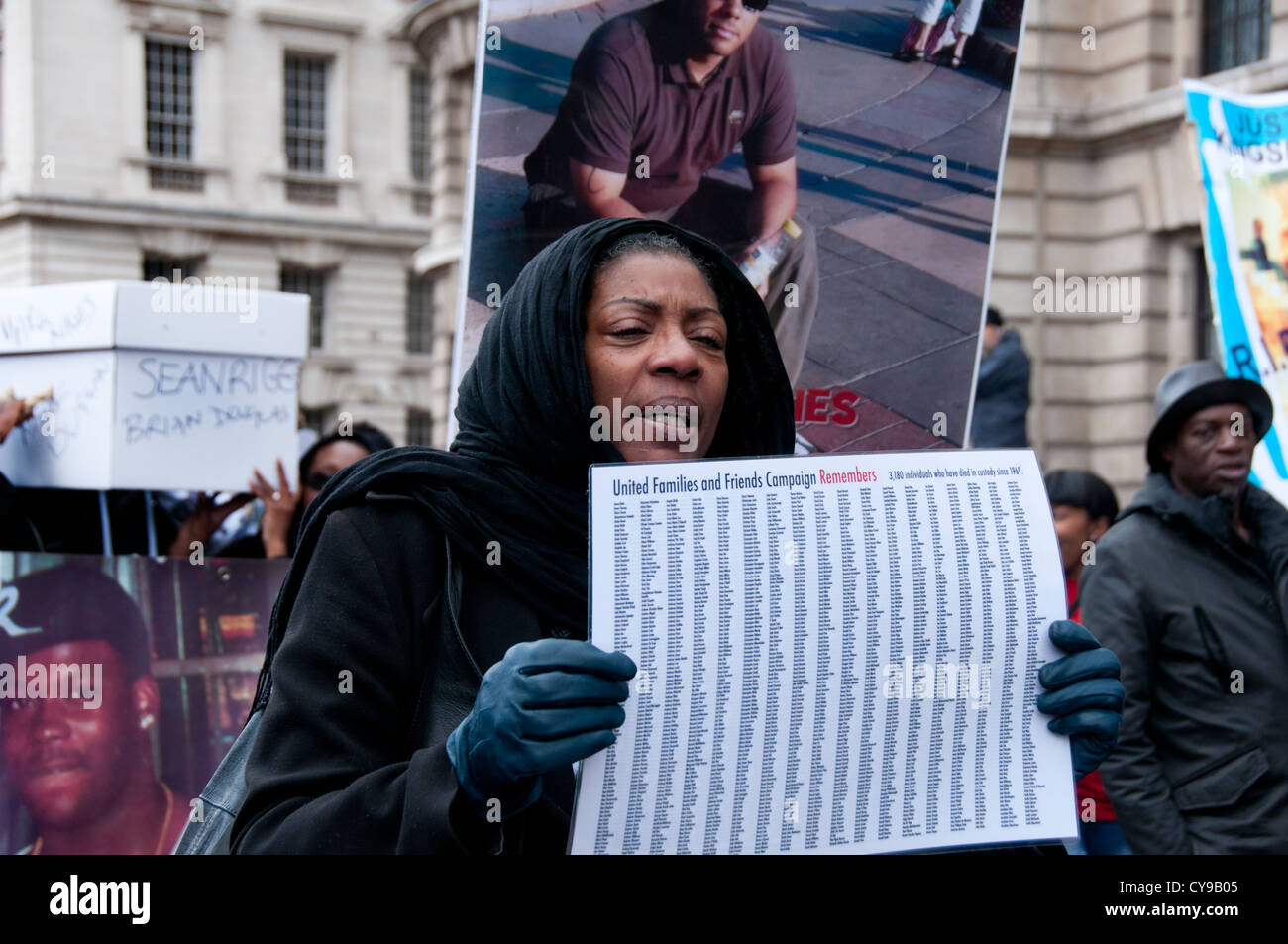 Marcia Rigg sister of Sean Rigg who died in custody 2008 holding names ...