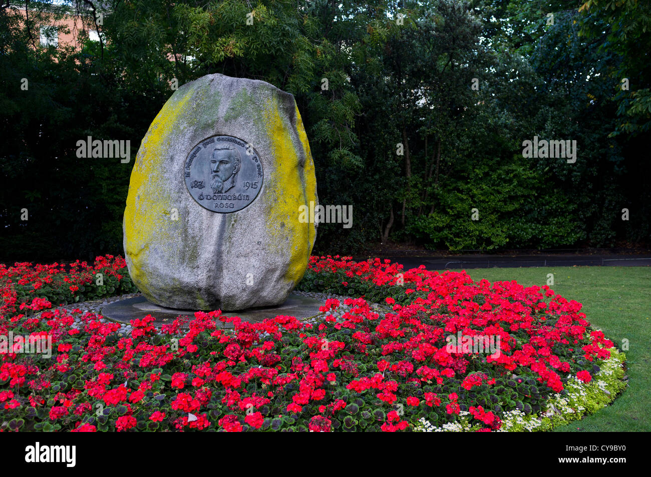 Memorial stone for O Donovan Rossa in St Stephens Green park in Dublin ...