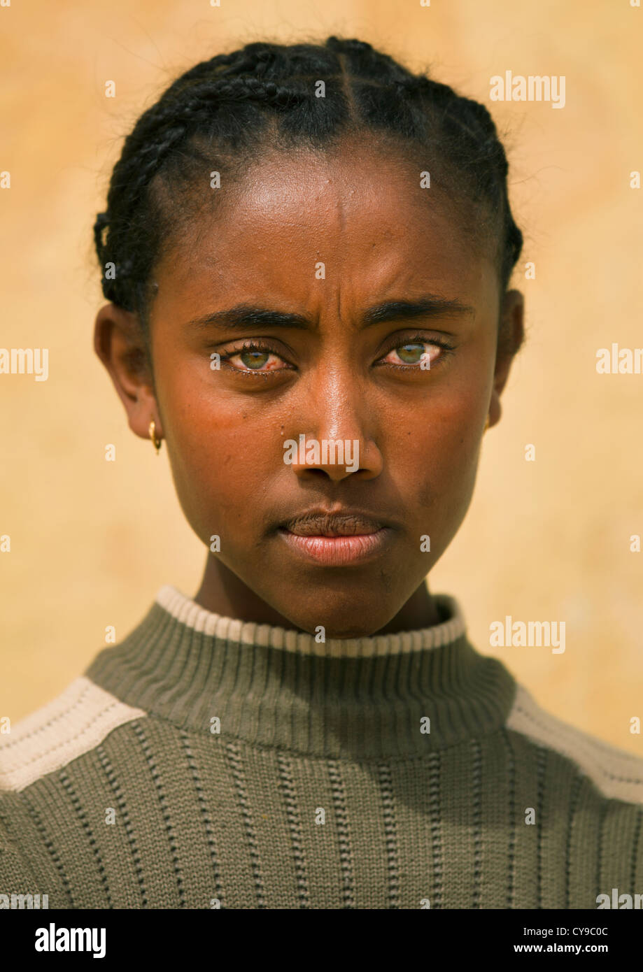 Woman With Green Eyes, Dekemhare, Eritrea Stock Photo - Alamy