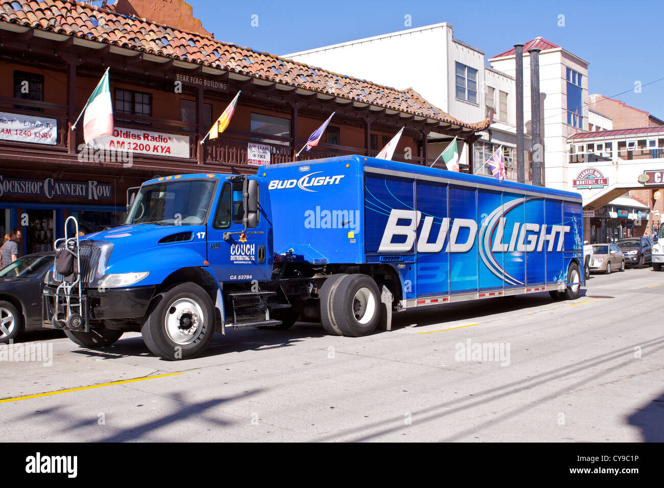 Bud Light articulated American lorry (a.k.a. truck or rig) parked in ...