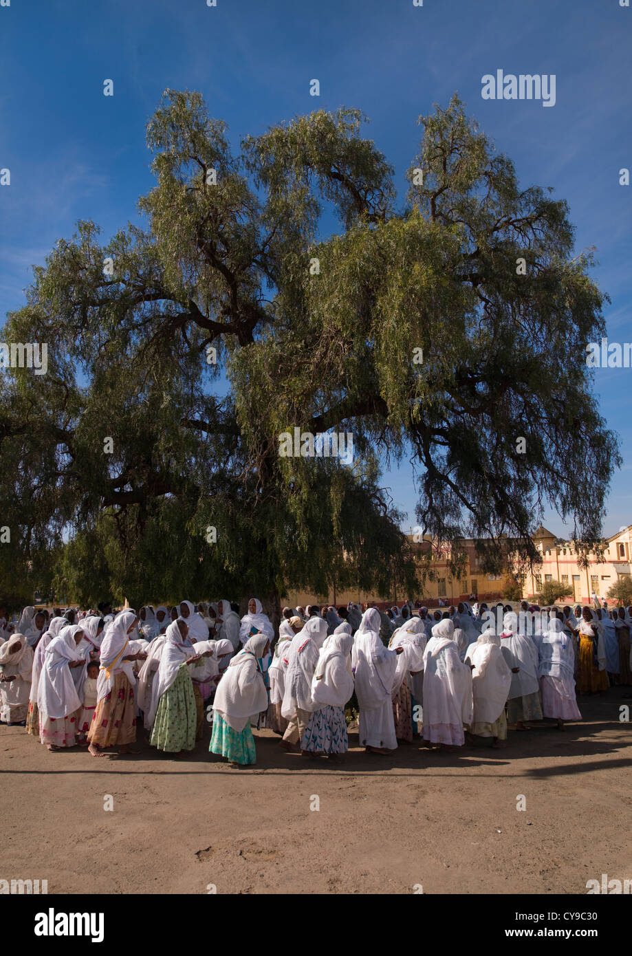 Women Praying At Enda Mariam Church, Asmara, Eritrea Stock Photo - Alamy
