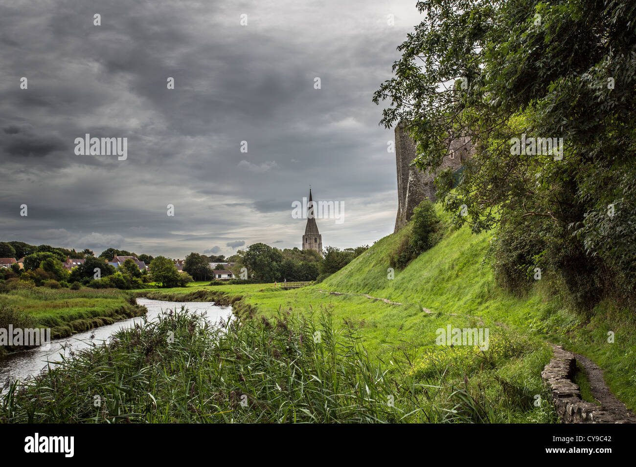 St Mary's Priory Church, Kidwelly , Wales, taken from the north on a ...