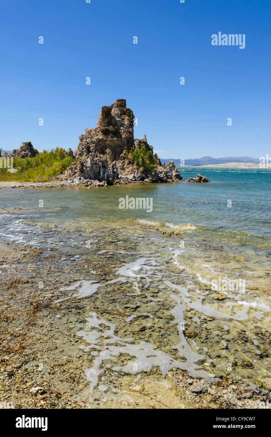 Mono Lake, South Tufa. Tufa rock formations created by underwater ...
