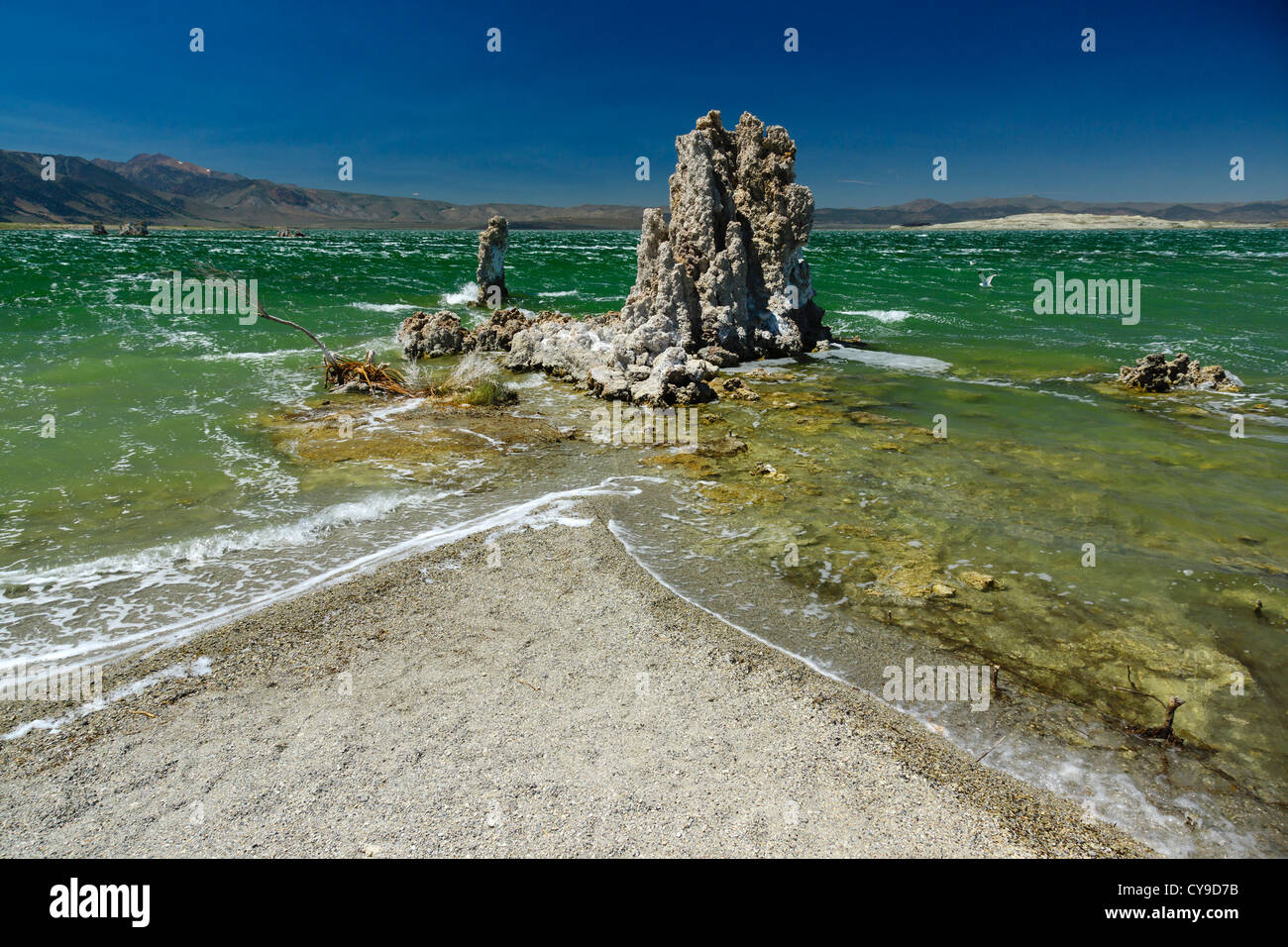 Mono Lake, South Tufa. Tufa rock formations created by underwater ...
