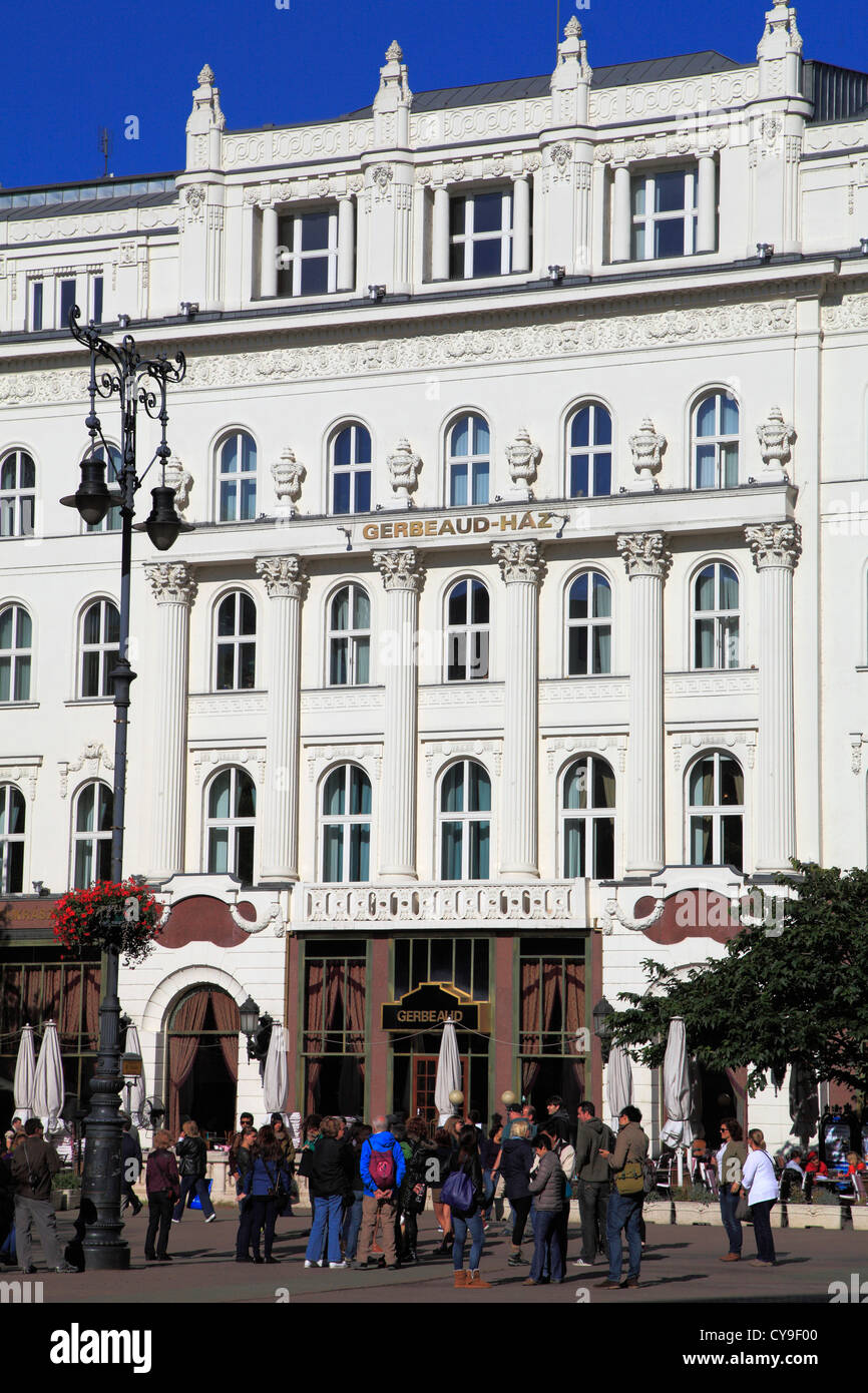 Hungary, Budapest, Gerbeaud Pastry Shop, Vörösmarty Square Stock Photo ...