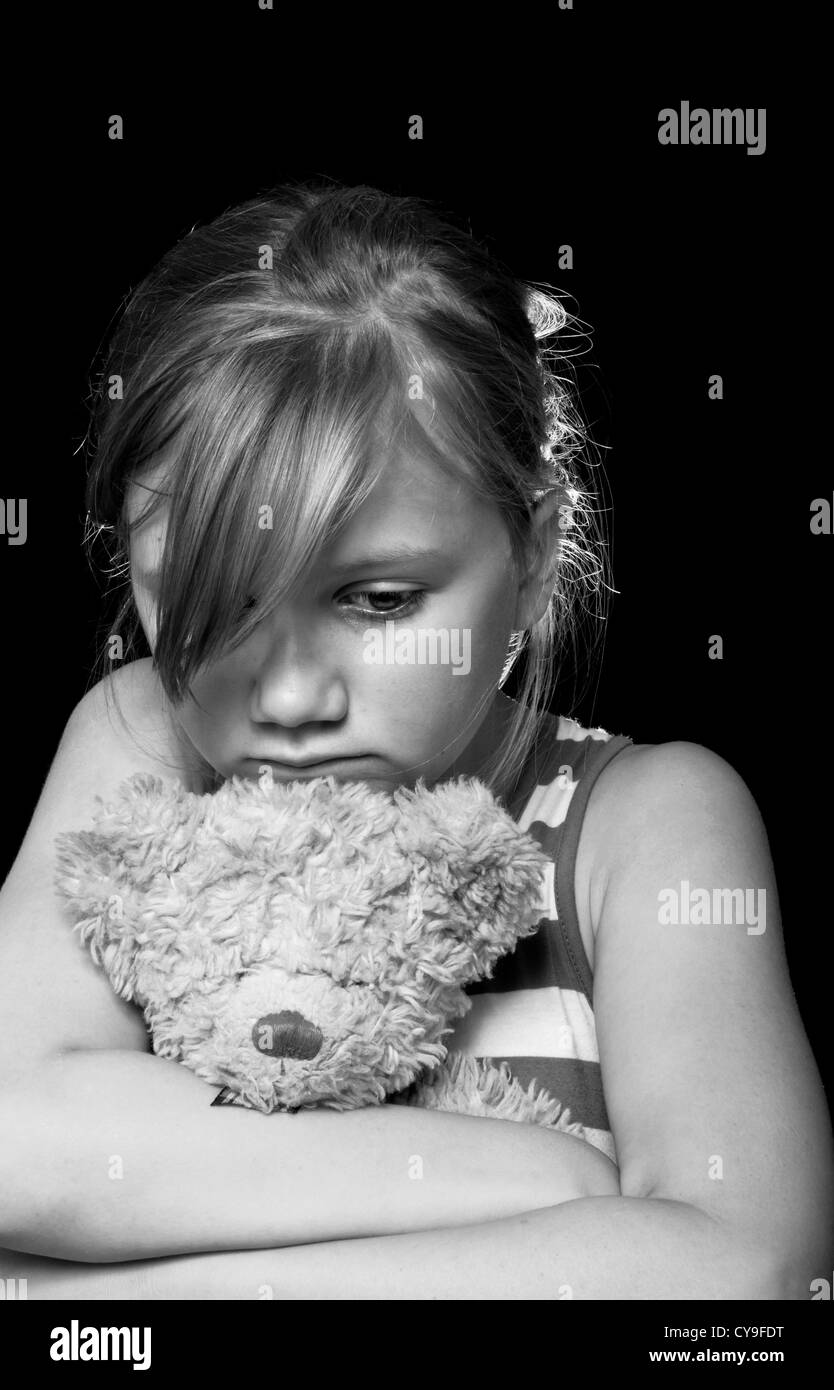 Unhappy scared Black and White Stock Photos & Images - Alamy