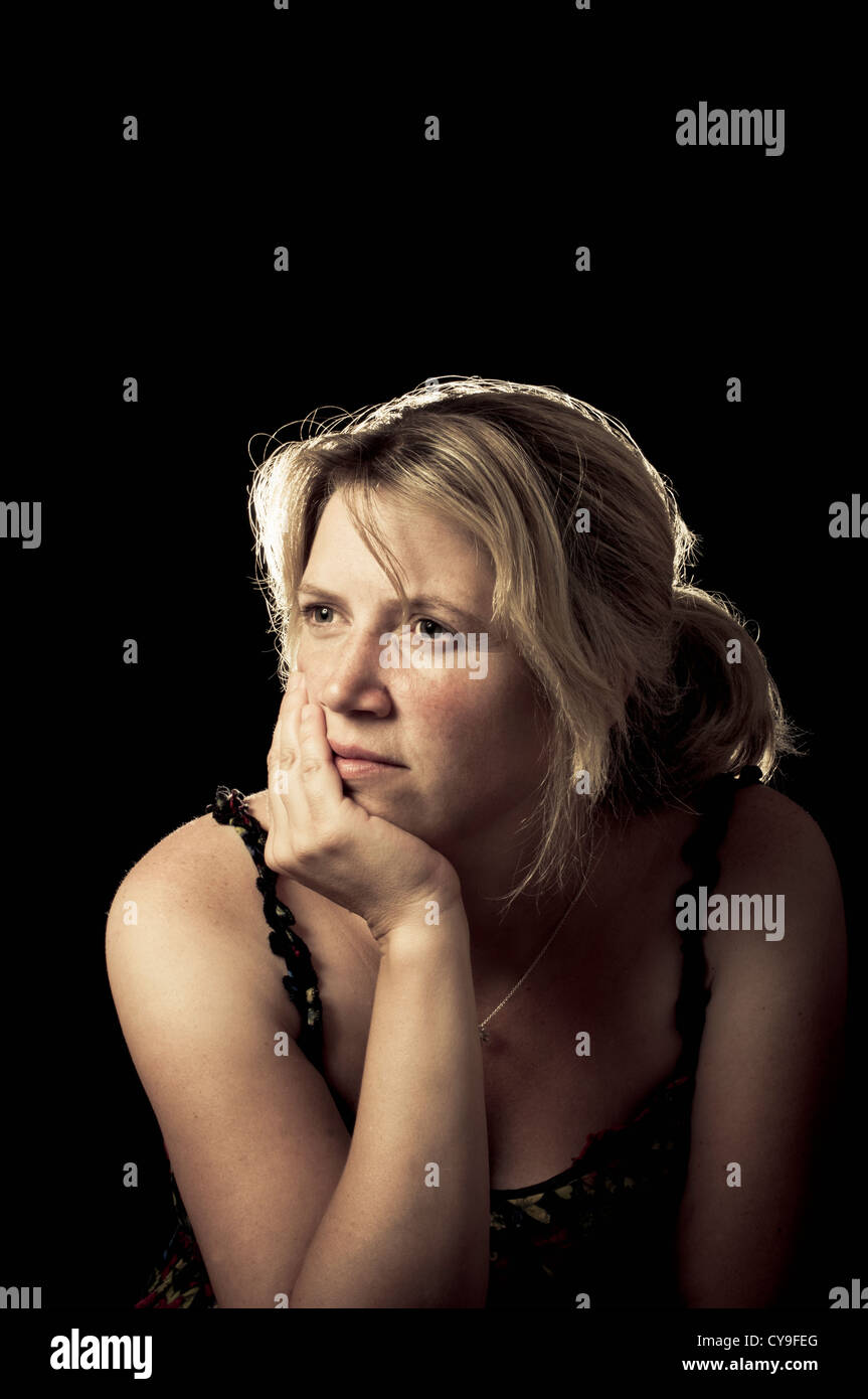 A sad woman Stock Photo - Alamy