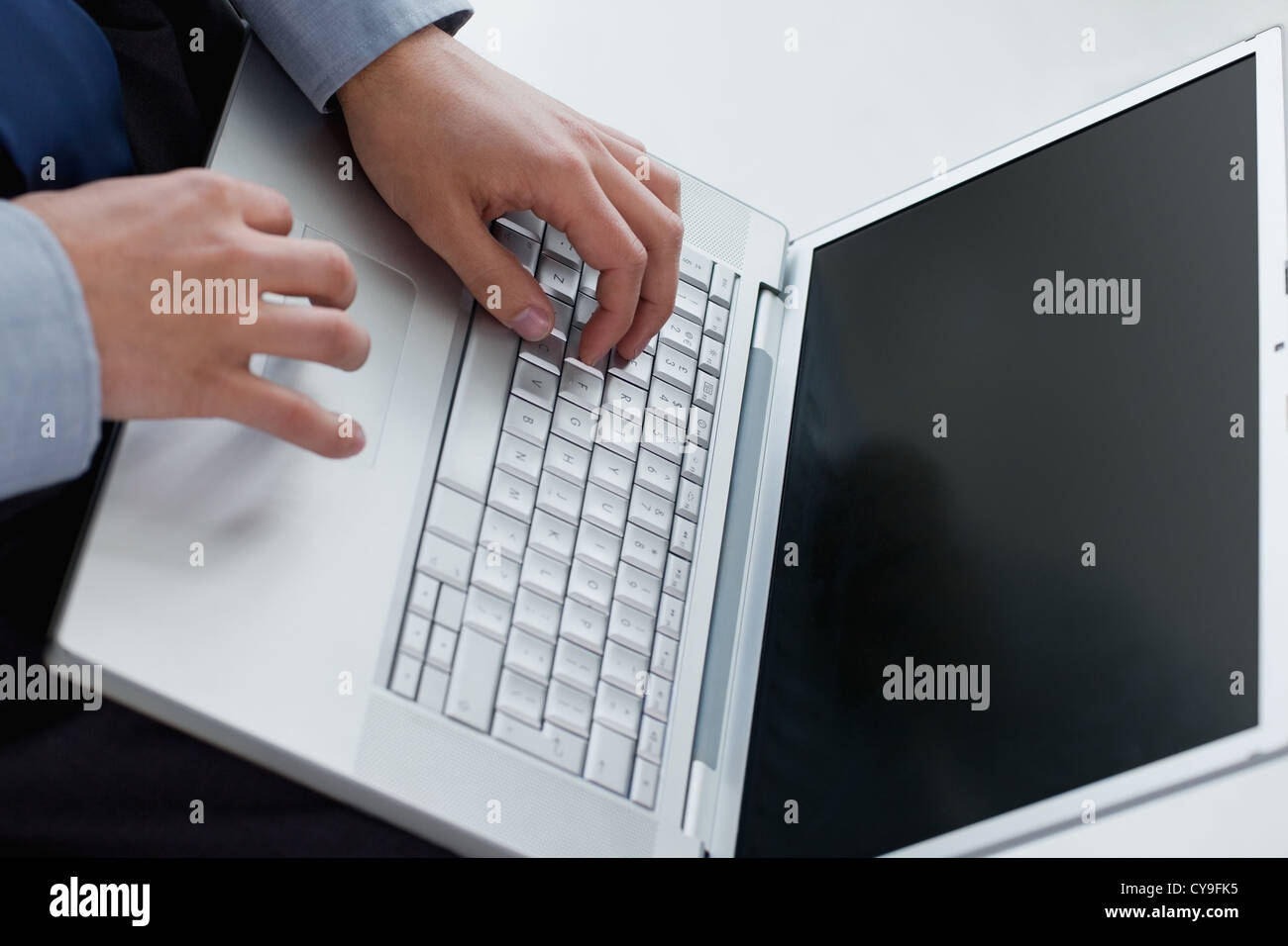 Angle view of hands typing Stock Photo - Alamy
