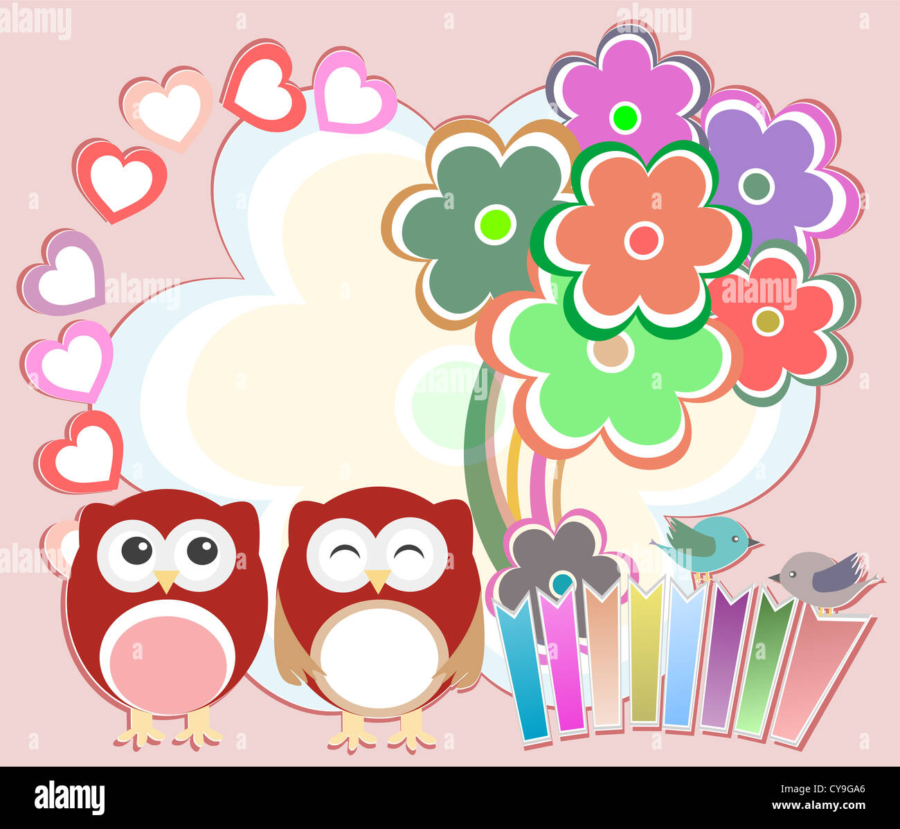 Flower cartoon design hi-res stock photography and images - Alamy