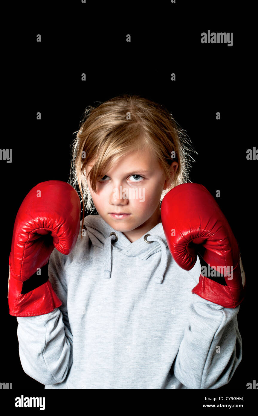 Female child boxing Stock Photo - Alamy