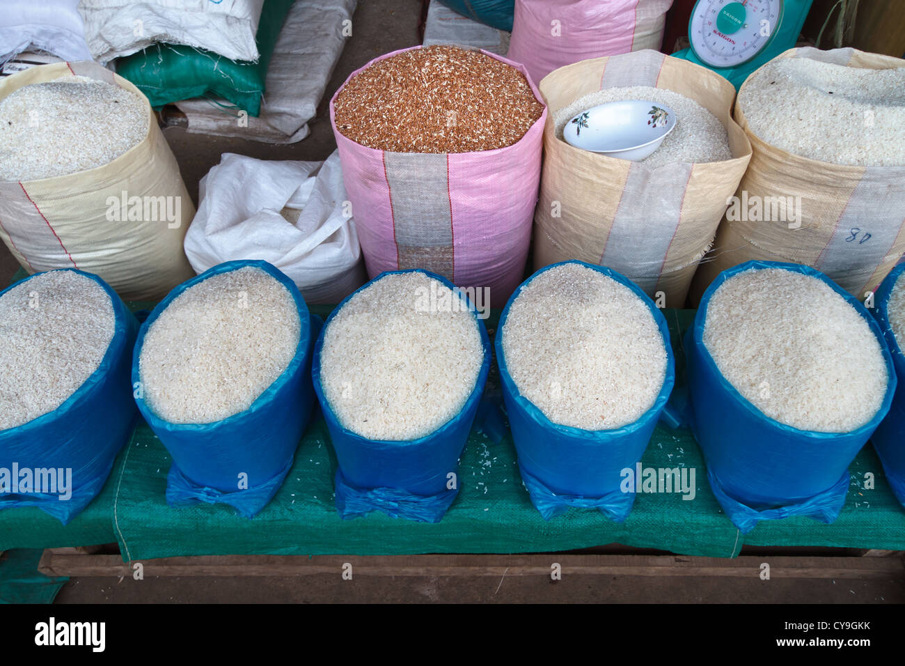 Rice on Sale in Vientiane, Laos Stock Photo - Alamy